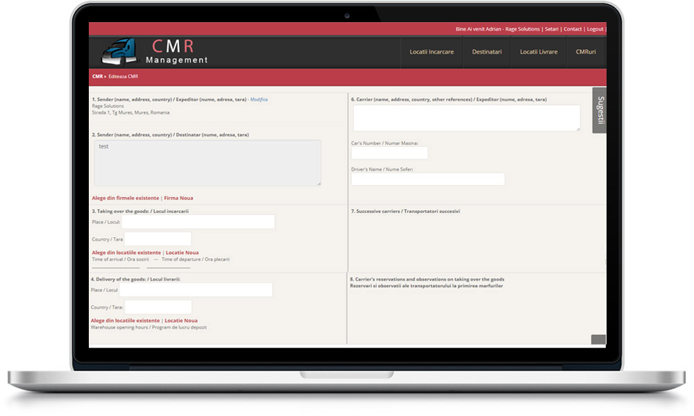 Funcționalități Noi CMR Management | Editare Documente